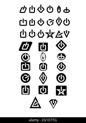 black and white power buttons vector Stock Vector Image & Art - Alamy