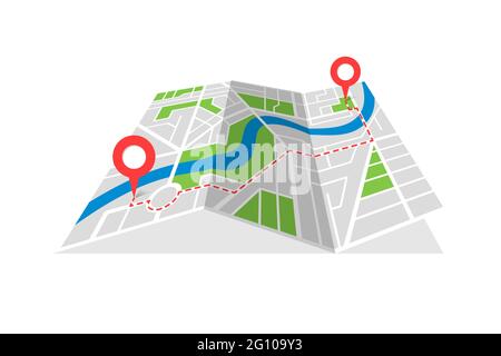 Abstract location City Map, Paper map template Stock Vector Image & Art ...