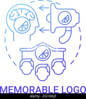Memorable brand identity concept blue gradient icon Stock Vector Image ...