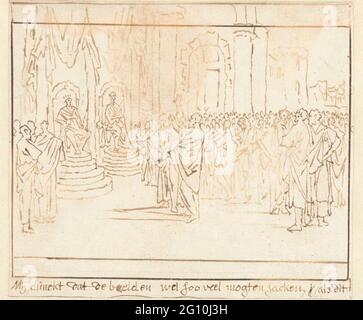 Prophet Micha for the kings Achab and Josaphat, Caspar Luyken, 1710 ...