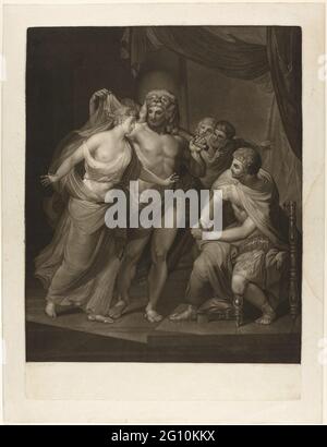Hercules brings Alcestis back from the underworld, Louis Desplaces ...
