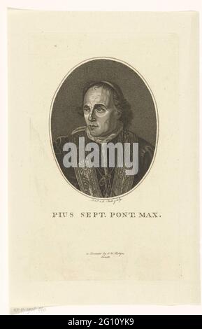 Portret van paus pius vii, Pierre Michel Alix, after Jean -Baptiste ...