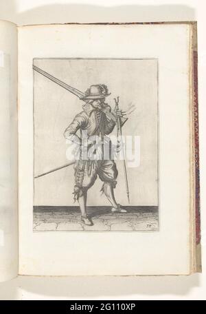 Soldier wearing his musket on his shoulder; Arms hand of musquets ...