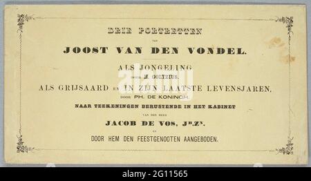 Envelope with three reproductions of drawings, 'Three portraits of ...