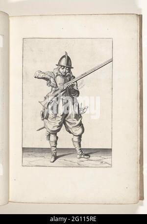 Soldier pours into the pan of his helm; Arms handhe van Roers ...