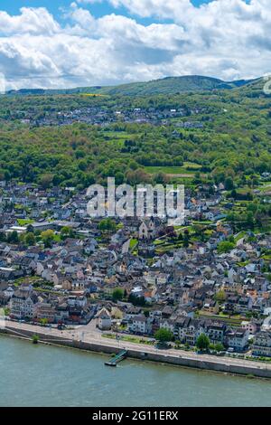 The small Spa town Bad Salzig located at the historic Roman Rhine road ...