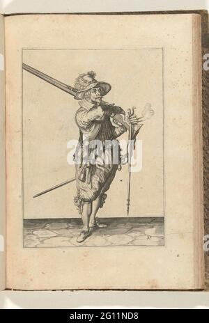 Soldier with a musket who takes his wick, Jacques de Gheyn (II), 1596 ...