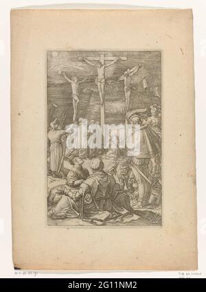 Christ on the cross with longinus who puts him in his side, anonymous ...