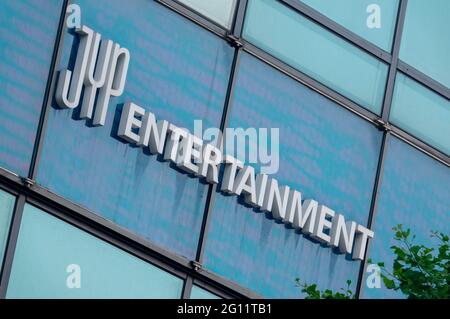 JYP Entertainment, June 2, 2021 : The new headquarters building of JYP ...
