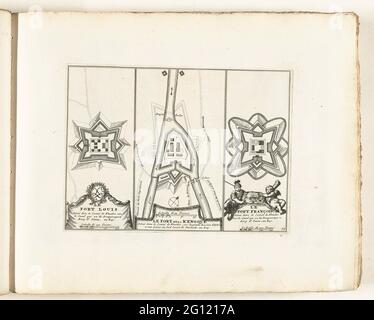 Three forts in Flanders, ca. 1693-1696, Harmanus van Loon, 1693 print ...
