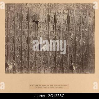 A tablet with the names of 76 kings of Egypt in hieroglyphic script.E ...