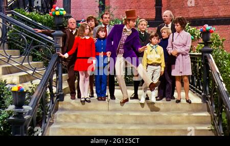 GENE WILDER, ROY KINNEAR, JACK ALBERTSON and PETER OSTRUM in WILLY WONKA AND THE CHOCOLATE ...