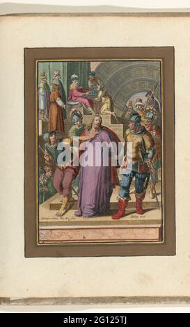 Christ is being led away, soldiers stand at the right (right side of ...