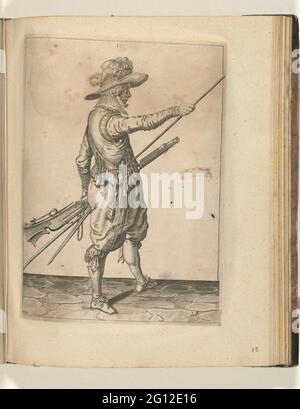 Soldier with a musket that his right hand moves to the end of his ...