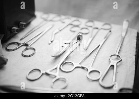 Old medical and surgical instruments. German Deutsch Wehrmacht World ...