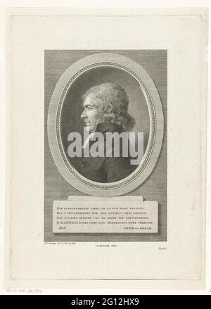 Portrait of preacher Willem Christiaan van Manen. Bust of preacher ...