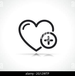 plus medical thin line heart pulse symbol logo vector Stock Vector ...