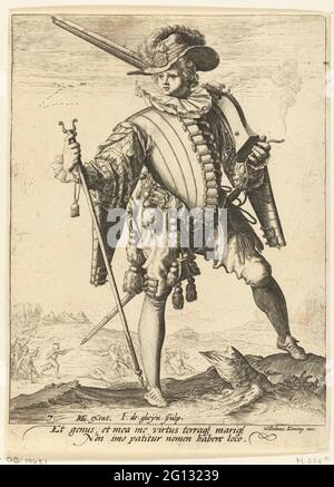 Musketeer; Officers and soldiers. A soldier with a gun (musket) and a ...