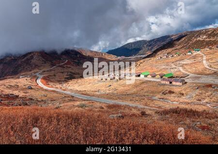 Top view of Kupup Valley, at about 13000 feet high from sea level ...