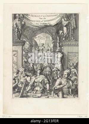 Title page with allegorical figures from Iconografia. An angel with ...