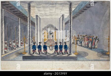 The King Of Kandy, Sri Rajadi Raja Sinha. Color drawing of the king of ...