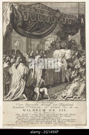 King Willem III deathbed, 1702; Imagination of the dying king of ...