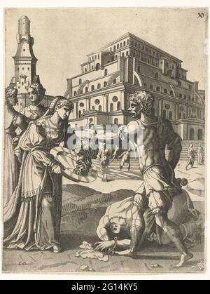 Headless figure of Saint John the Baptist (left) offers his severed ...