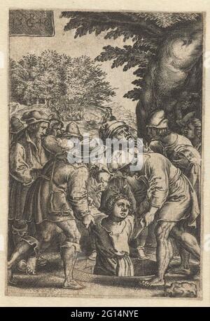 Joseph is thrown into the well by his brothers; Story of Joseph Stock ...
