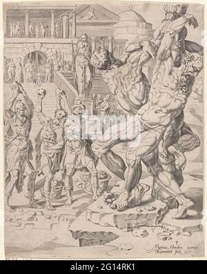 Stoning of the elders; History of Susanna. The two elders are bound to ...