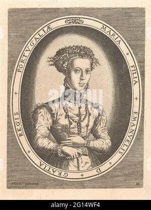 Portrait of Princess Maria van Portugal, Hans Collaert (I), 1554 - 1556 ...