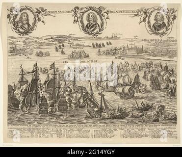 Sea battle in the Sont, 1658, 1659 print Large presentation of the sea ...