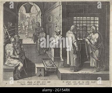 John the Baptist in prison; The life of John the Baptist. Prison with ...