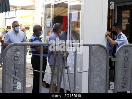 crossing point in ledra street in the UN buffer zone in the green line ...