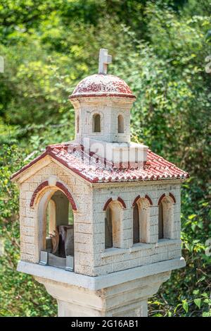 Kandylakia - typical greek miniature roadside shrine Stock Photo - Alamy