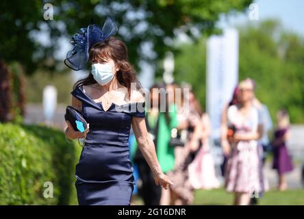 Racegoers arrive for day two of the Cazoo Derby Festival at Epsom ...