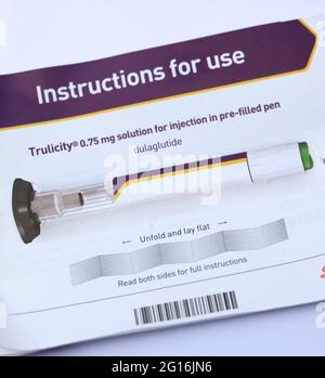 Diabetes instructions for use Stock Photo - Alamy