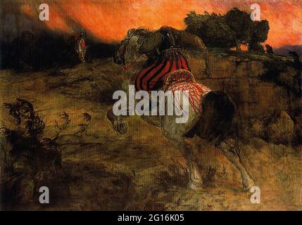 Astolf rides away with his head lost 1873 by Arnold Böcklin Stock Photo ...