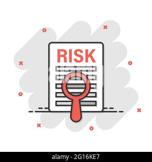 Risk level icon in comic style. Result cartoon vector illustration on ...