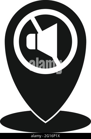 Quiet space map location icon. Outline quiet space map location vector ...