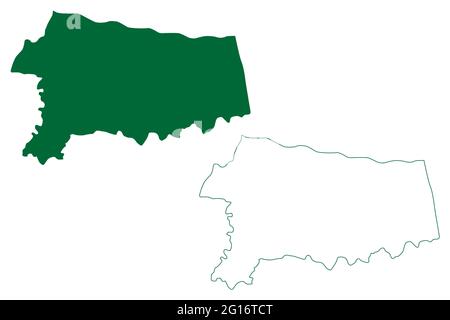 Noney district (Manipur State, Republic of India) map vector ...
