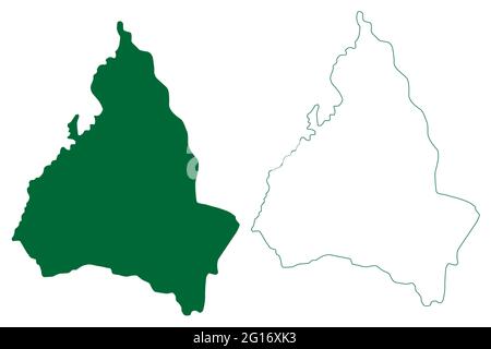 Chandel district (Manipur State, Republic of India) map vector ...
