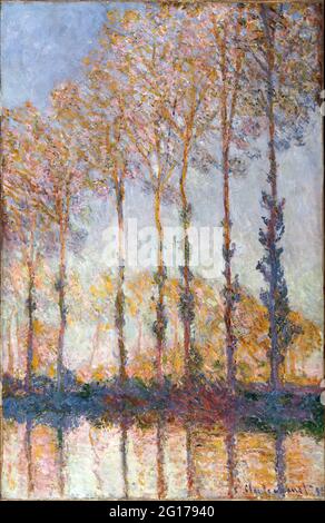 Poplars on the River Epte by Claude Monet in National Gallery of ...