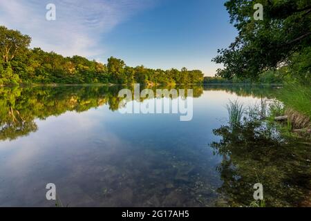 Wien, Vienna: oxbow lake Donau-Oder-Kanal in Lobau, part of ...