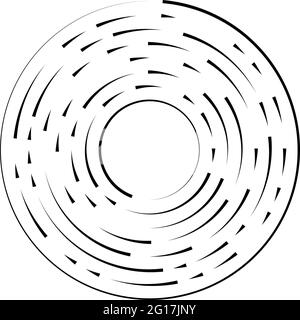 Gyrate, rotating segmented lines circular element – Stock vector ...