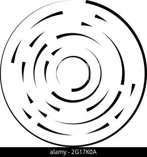 Gyrate, rotating segmented lines circular element – Stock vector ...