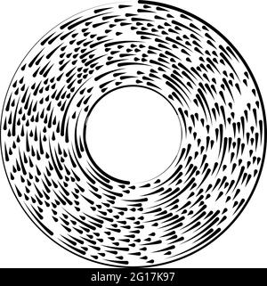 Gyrate, rotating segmented lines circular element – Stock vector ...