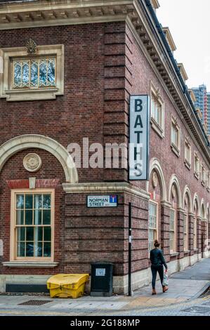 Ironmonger Row public baths in Islington, North London Stock Photo - Alamy