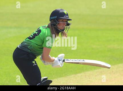 5 June, 2021. London,UK. The Storm’s Sophie Luff batting as The South ...