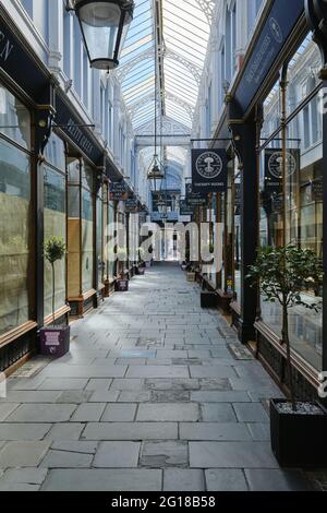 The Morgan Arcade in Cardiff City Centre which runs east/west from the ...
