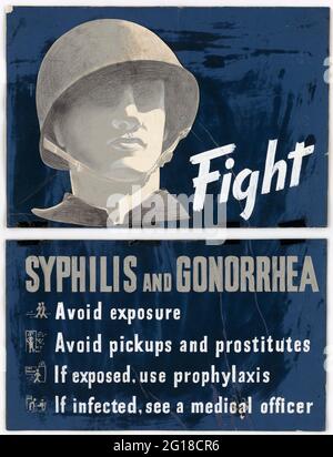 A vintage WW3 american poster warning soldiers of the dangers of VD ...
